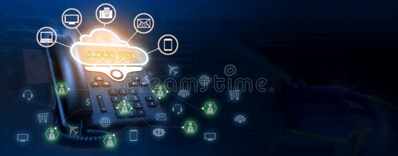 Cloud Pbx Concept of Service Icon Connectivity Over Ip Telephone Stock ...