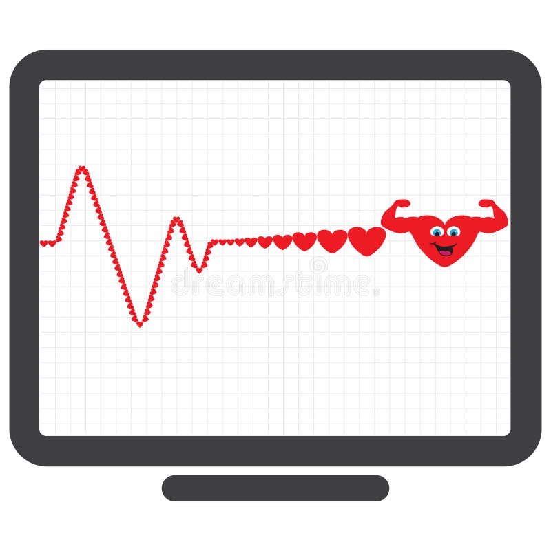 Monitor Showing Healthy Heart In Graph Picture. Image: 22209048