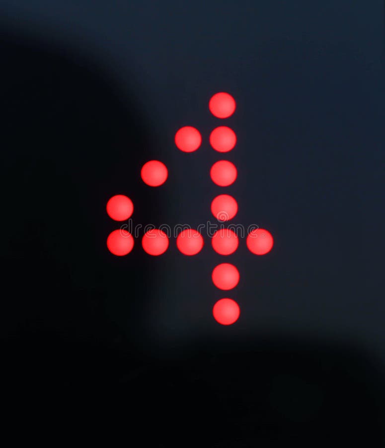 Monitor Shows Alphabet 4 in Elevator. Beautiful Illustration. Stock ...