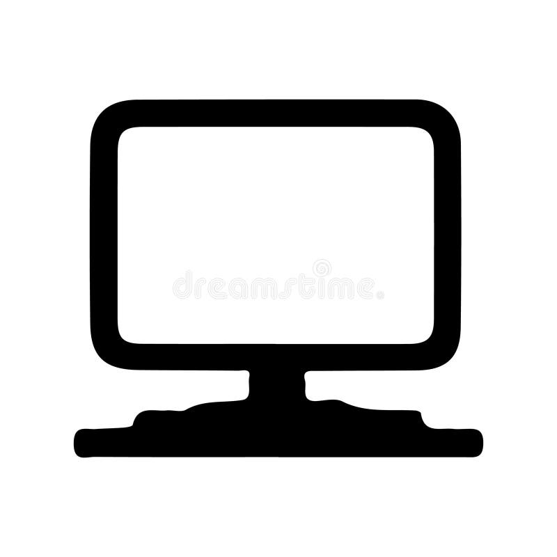 Monitor Silhouette Vector Icon Stock Vector - Illustration of device ...