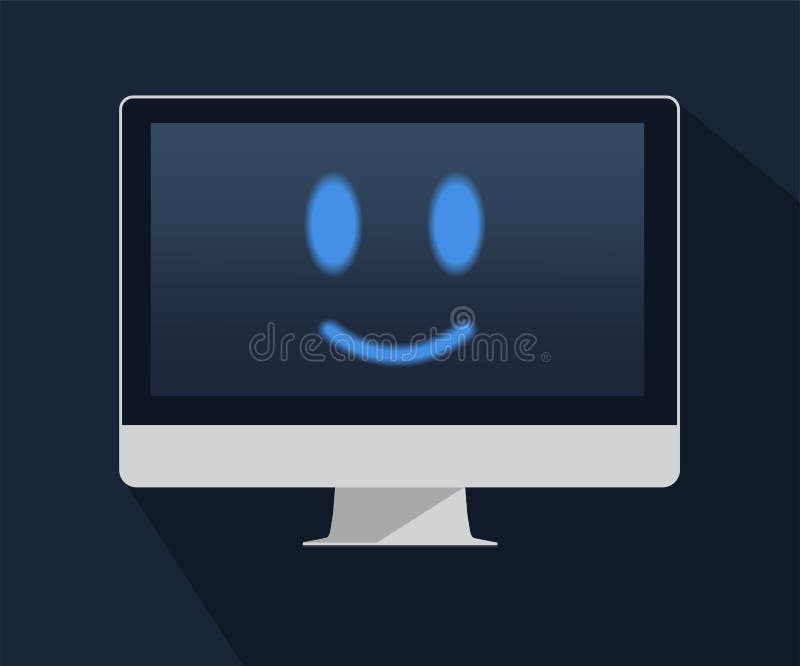 Monitor with a smile stock vector. Illustration of design - 121028917