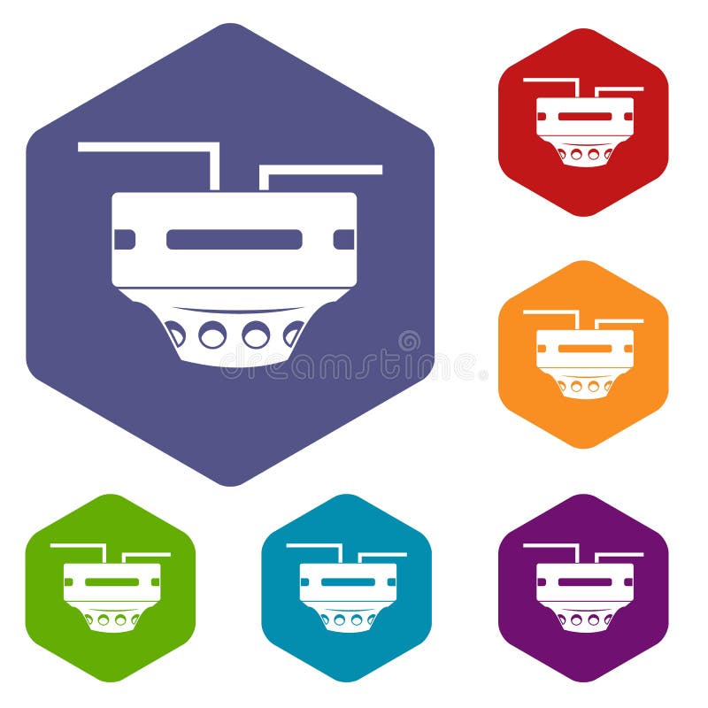 Monitor Socket Icons Set Hexagon Stock Vector - Illustration of white ...