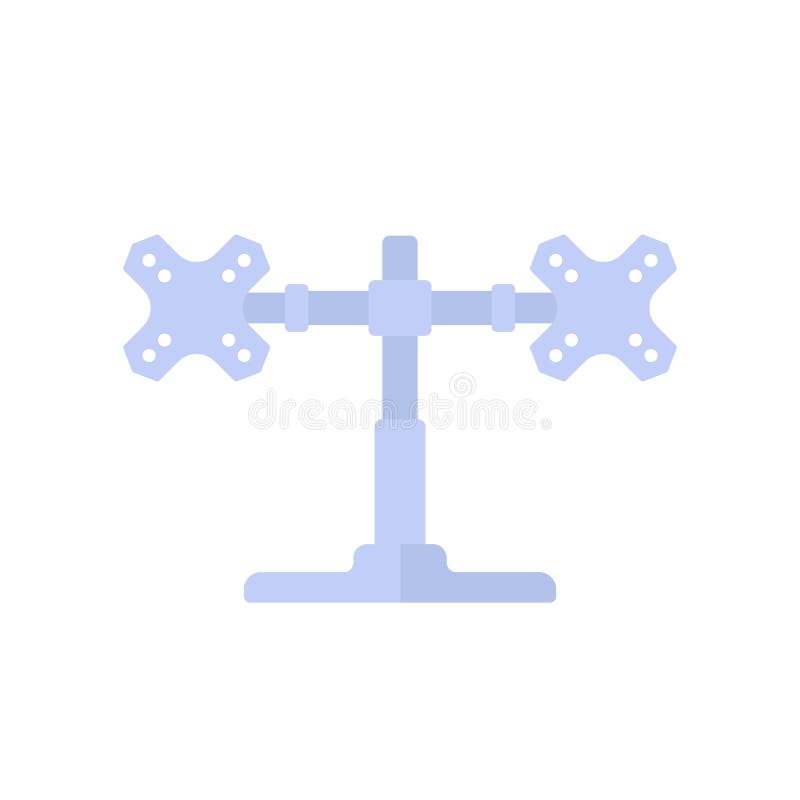 Monitor Stand with Two Mounts Icon, Flat Vector Stock Vector ...