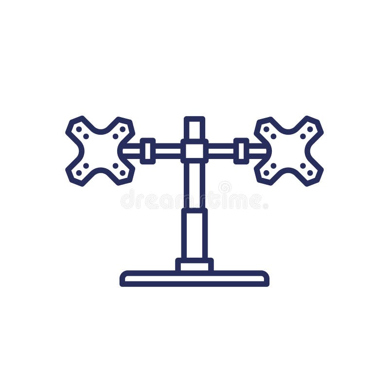 Monitor Stand with Two Mounts Line Icon Stock Vector - Illustration of ...