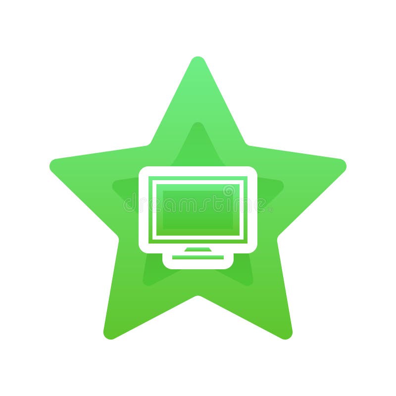 Monitor Star Logo Gradient Design Template Icon Element Stock Vector ...
