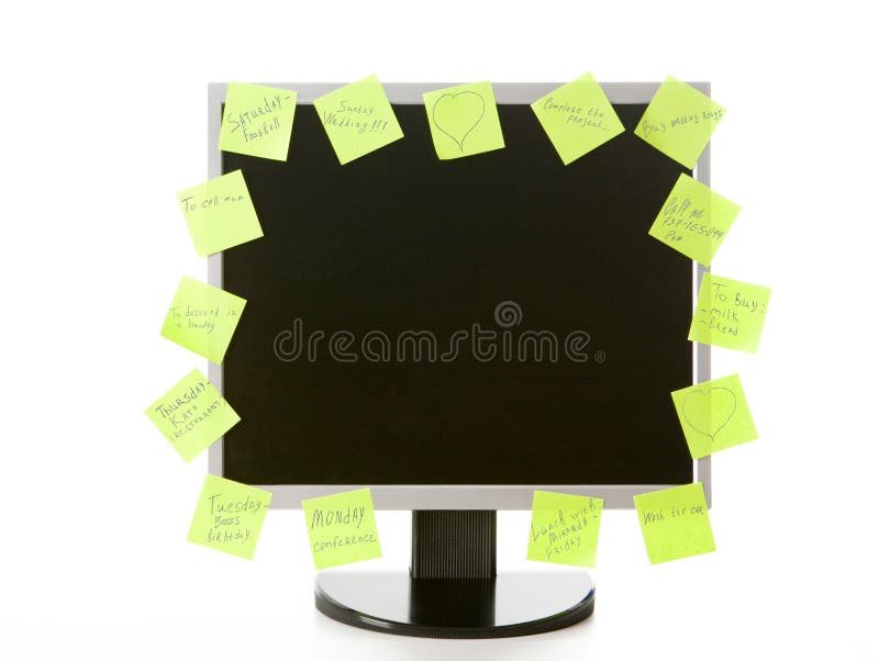 Monitor with stickers stock image. Image of computer, board - 8765067