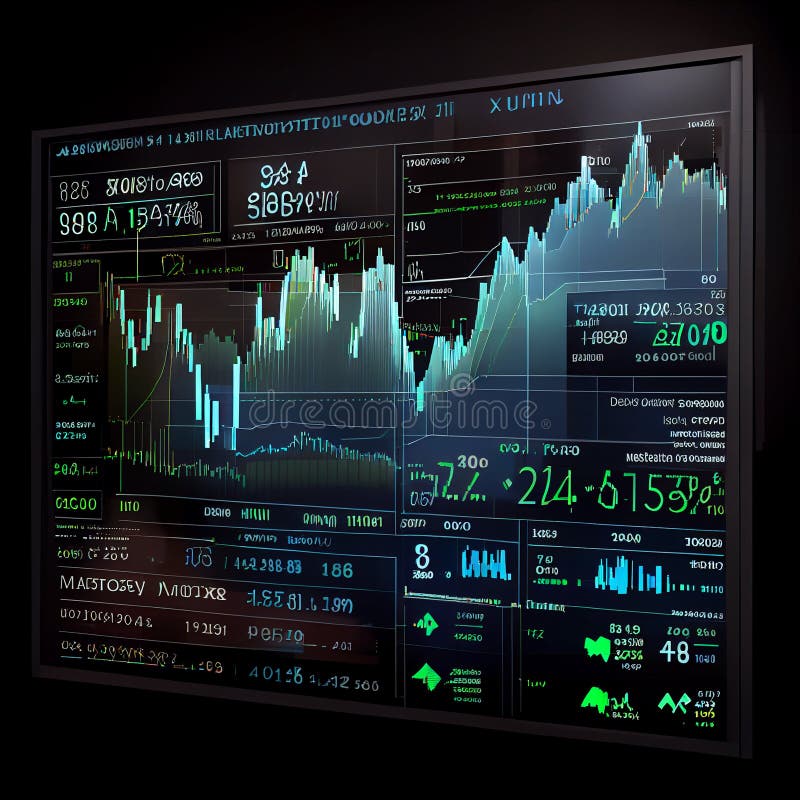 Monitor with Stock Market Data on the Screen Stock Illustration ...