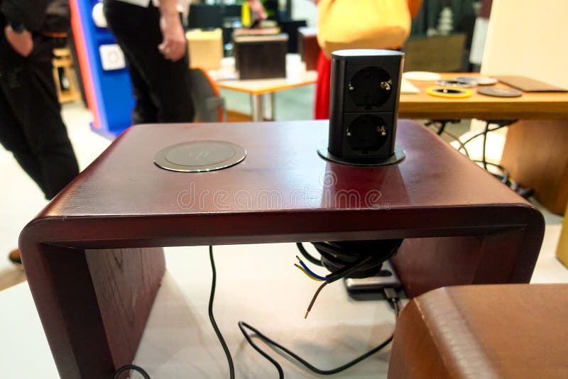 Monitor Table with Built-in Communications for Connecting Wires and ...