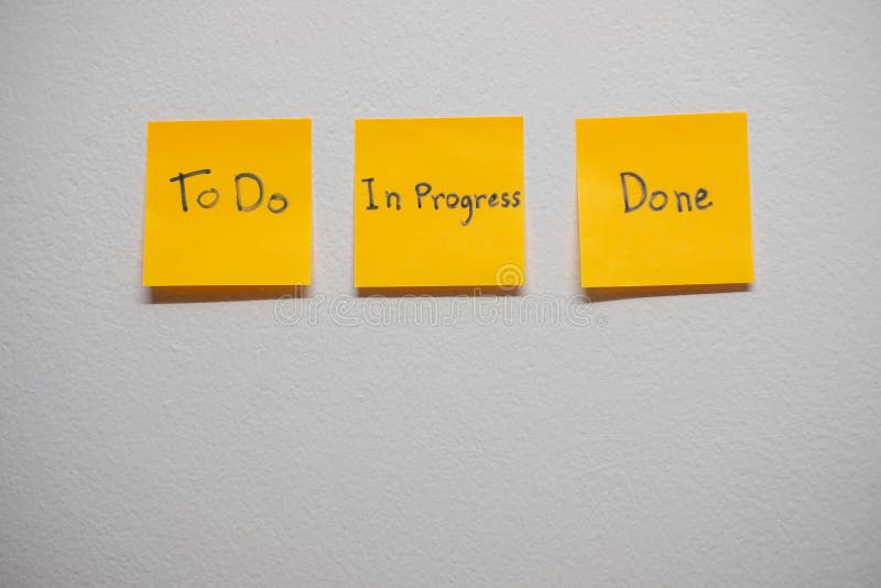 Monitor Task of Work Concept, To Do, in Progress, Done Note Reminder ...