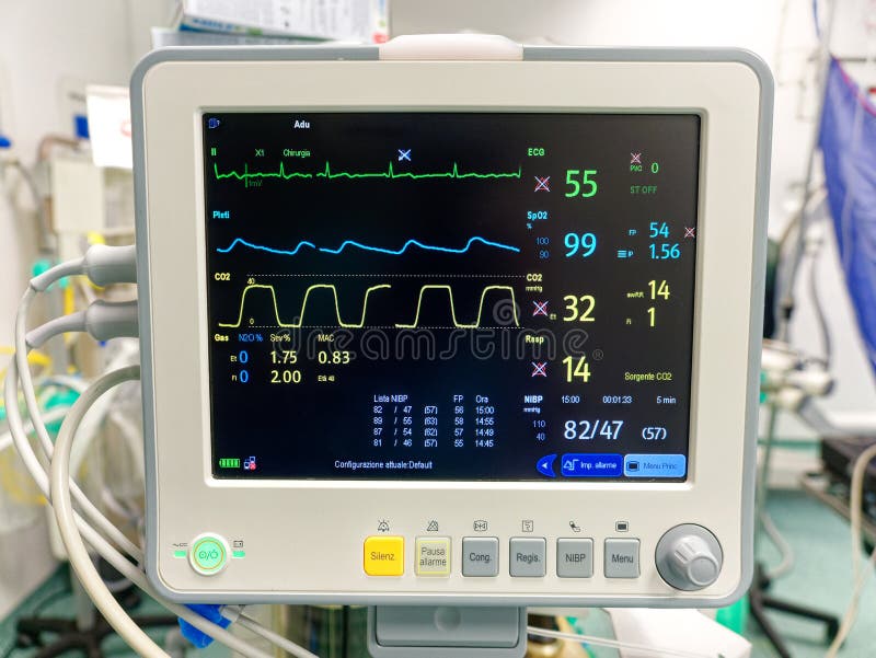 Monitor Technology Computer in the Hospital Surgery Room Stock Image ...