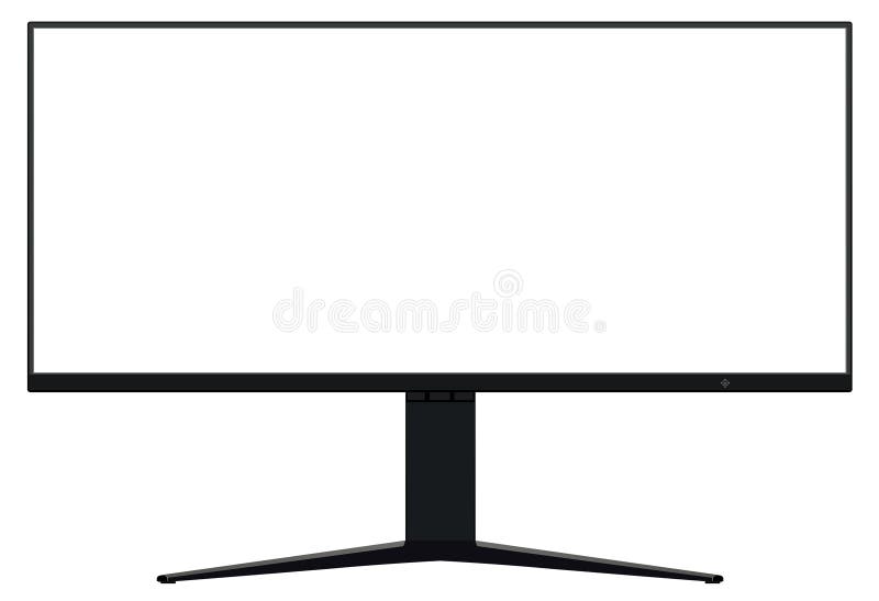 Monitor TV Isolated, Front View with Empty Screen. Stock Vector ...
