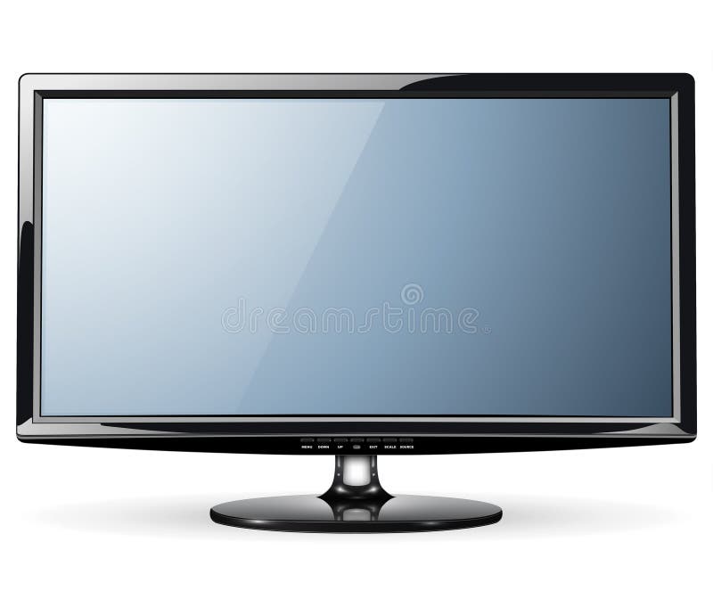 Monitor TV stock vector. Illustration of shape, reflection - 44275728