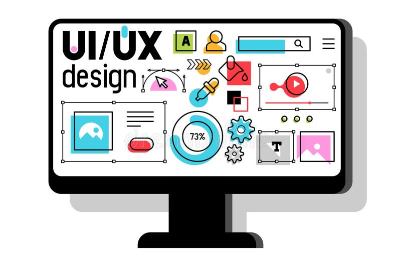 Monitor with UI-UX Development Design Concept Stock Vector ... Monitor with UI-UX Development Design Concept Stock Vector ...