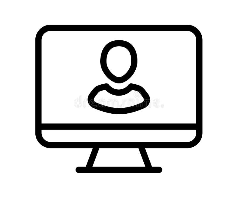 Monitor User Profile Single Isolated Icon with Outline Style Stock ...