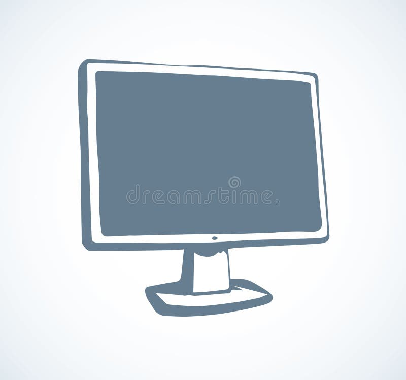 Monitor. Vector drawing stock vector. Illustration of black - 142538848