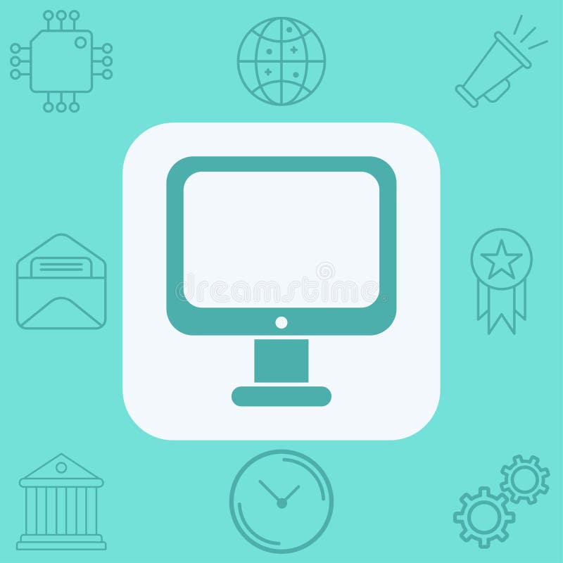 Monitor Vector Icon Sign Symbol Stock Illustration - Illustration of ...