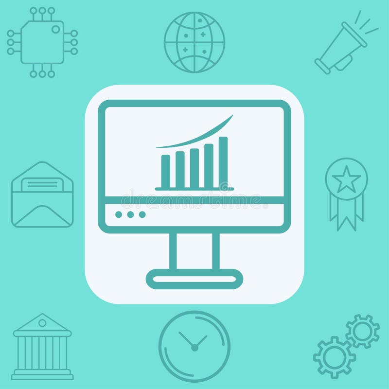 Monitor Vector Icon Sign Symbol Stock Vector - Illustration of display ...