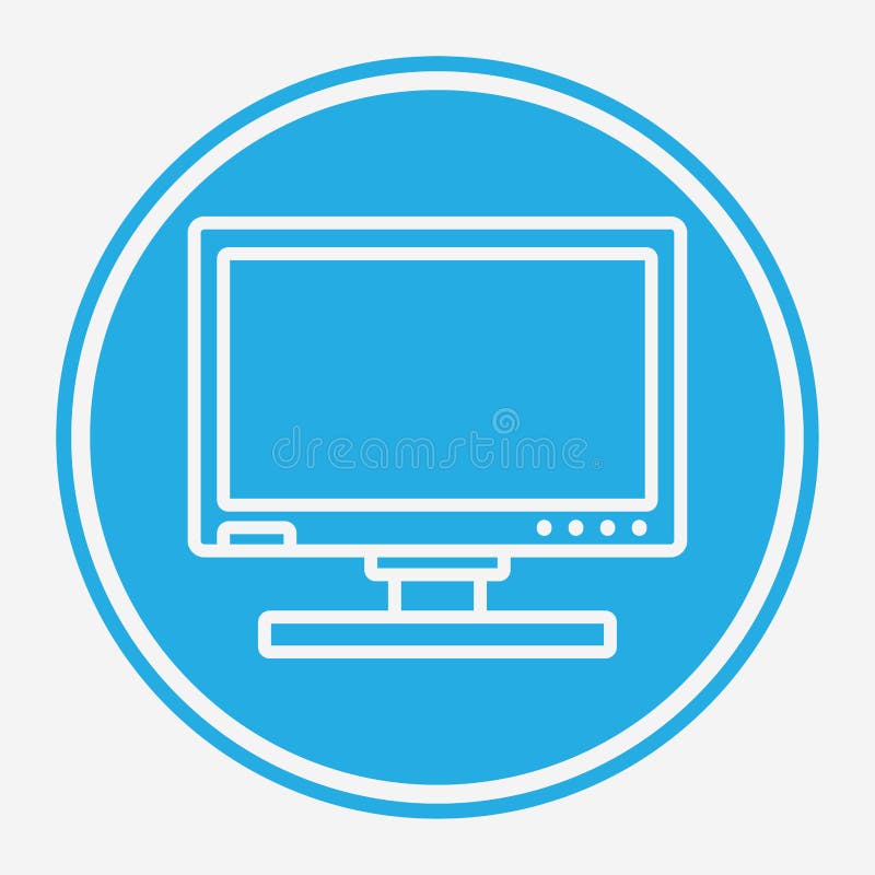 Monitor Vector Icon Sign Symbol Stock Illustration - Illustration of ...