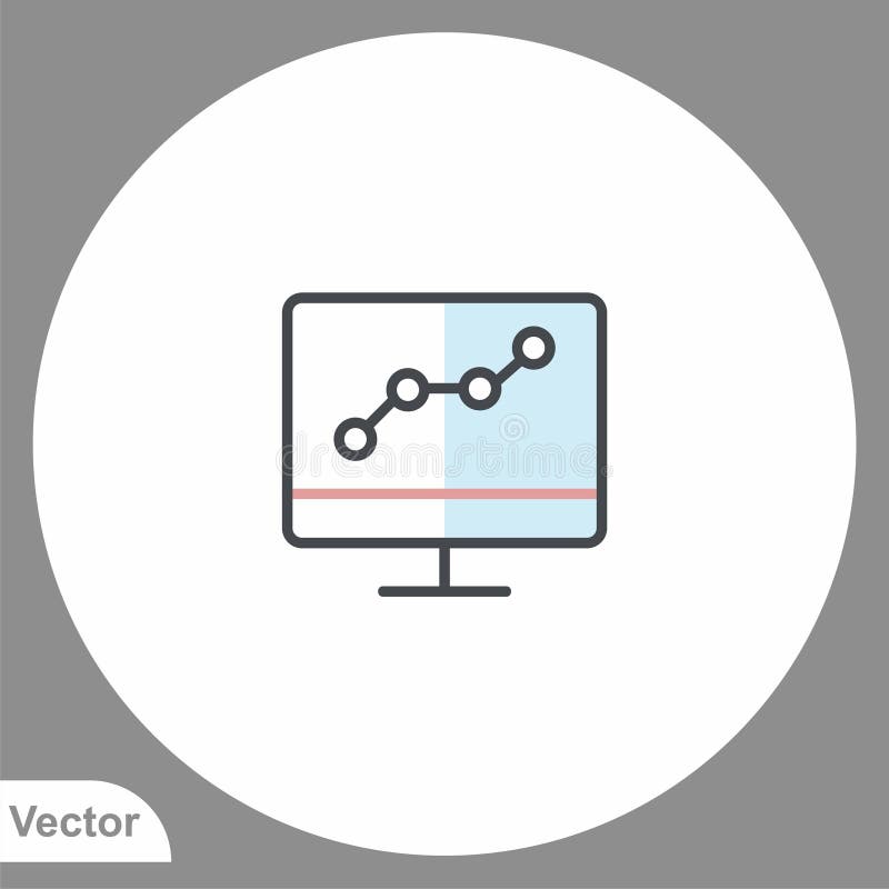 Monitor Vector Icon Sign Symbol Stock Vector - Illustration of elegance ...