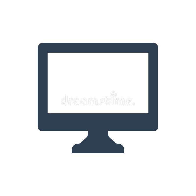 Monitor Vector Icon stock vector. Illustration of technology - 128918204
