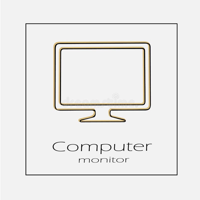 Monitor Vector Icon. TV Symbol Stock Vector - Illustration of wide ...