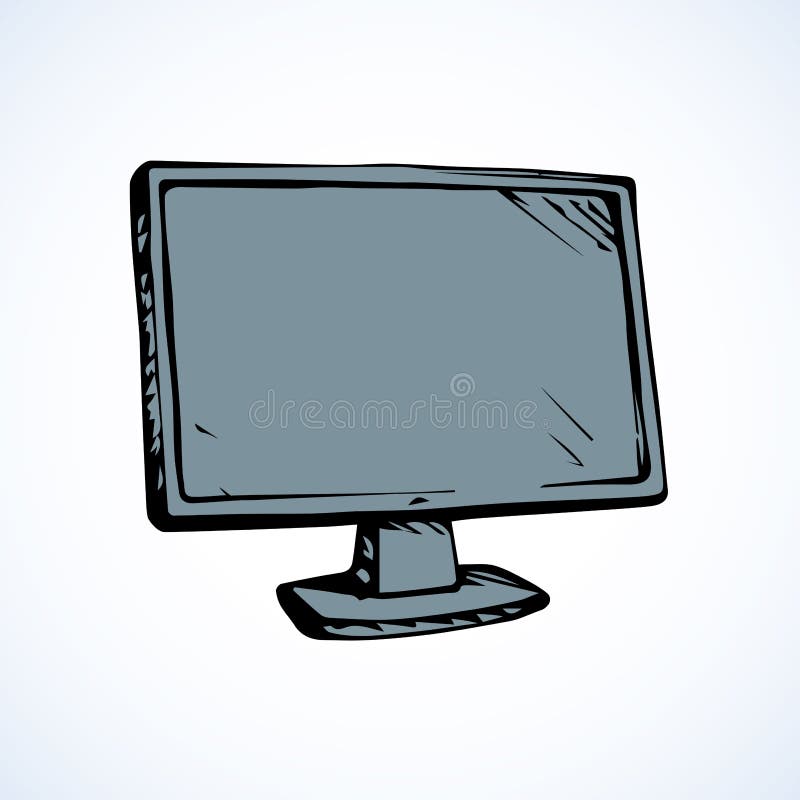 Monitor Vector tekening vector illustratie. Illustration of pictogram ...