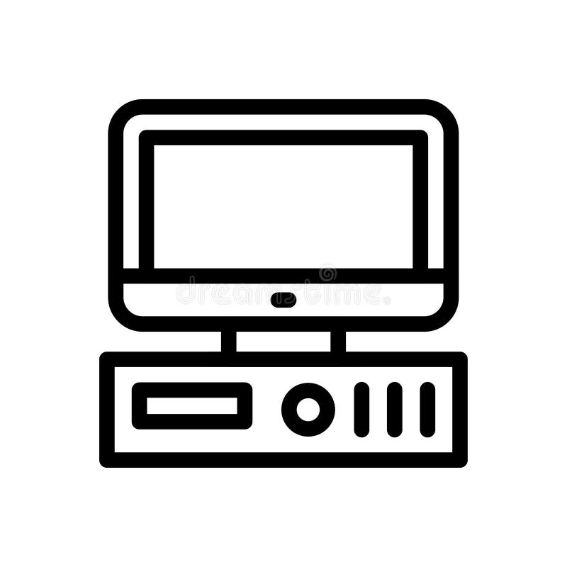 Monitor Vector Thin Line Icon Stock Vector - Illustration of background ...