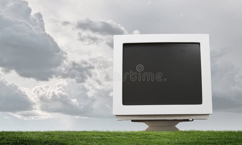 Monitor Velho Do Computador Meios Mistos Foto de Stock - Imagem de ...