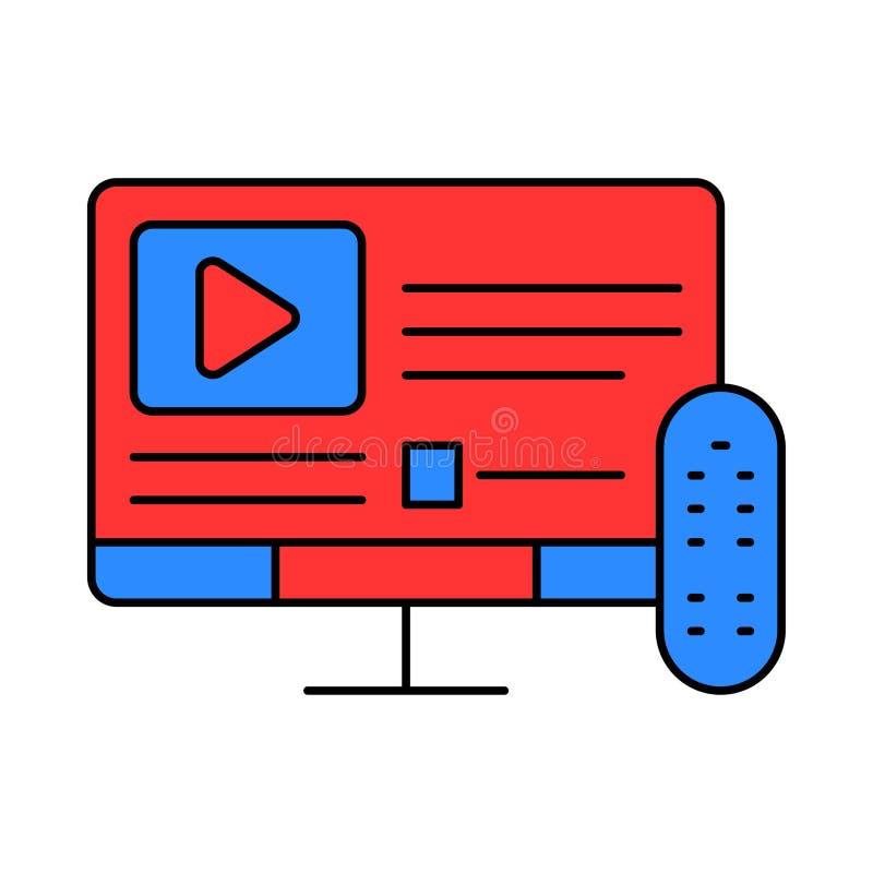 Monitor, Video Player, Remote, Video, Video Player Icon Stock Vector ...