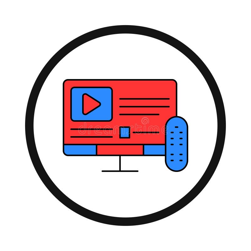 Monitor, Video Player, Remote, Video, Video Player Icon Stock Vector ...