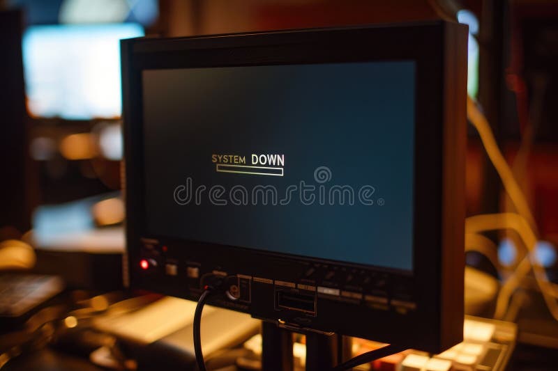 Monitor Warning: System Shutdown in Progress. Stock Illustration ...
