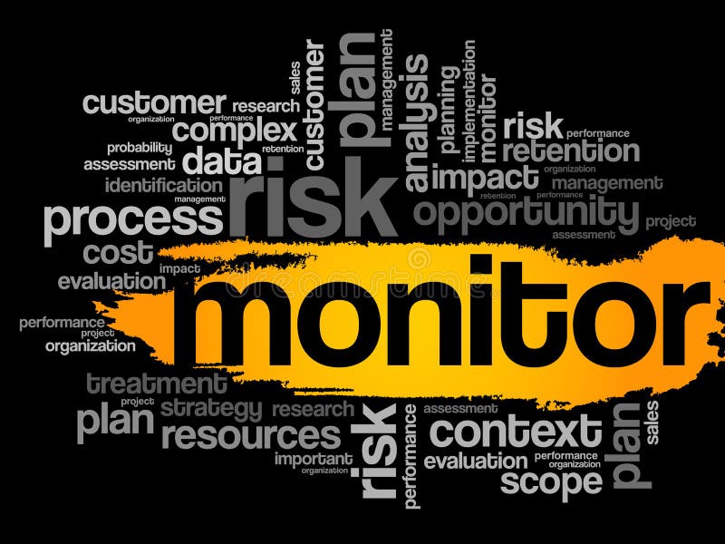 Monitor Word Cloud Background Stock Illustration - Illustration of ...