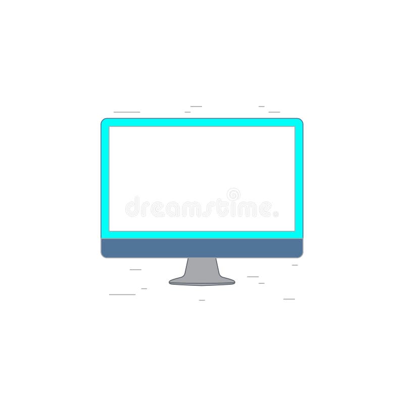 Monitore with Blank Screen Icon or Illustration in Outline Style Stock ...
