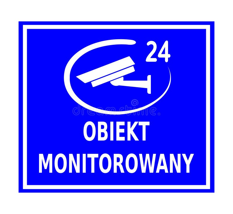 Sign monitored object stock illustration. Illustration of vector ...
