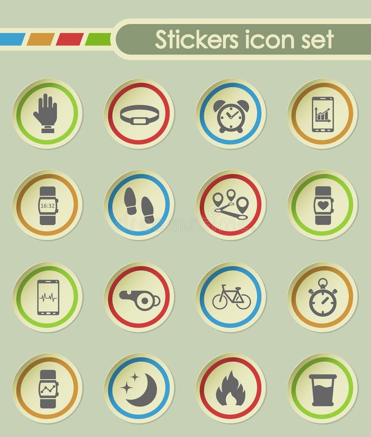 Monitoring apps icon set stock vector. Illustration of pulse - 240371433