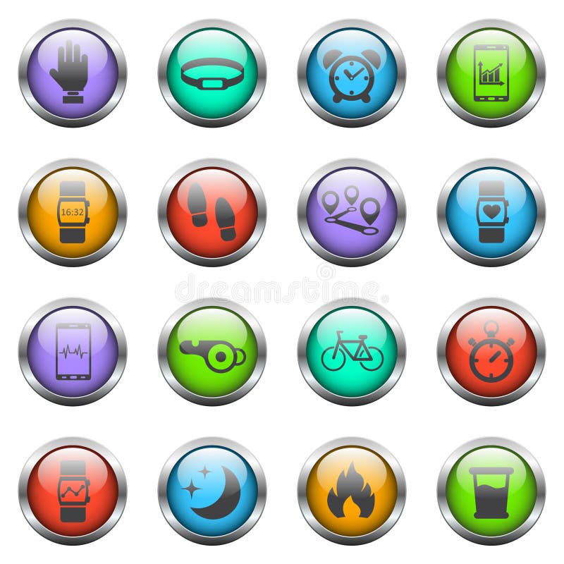 Monitoring apps icon set stock vector. Illustration of stars - 239090323