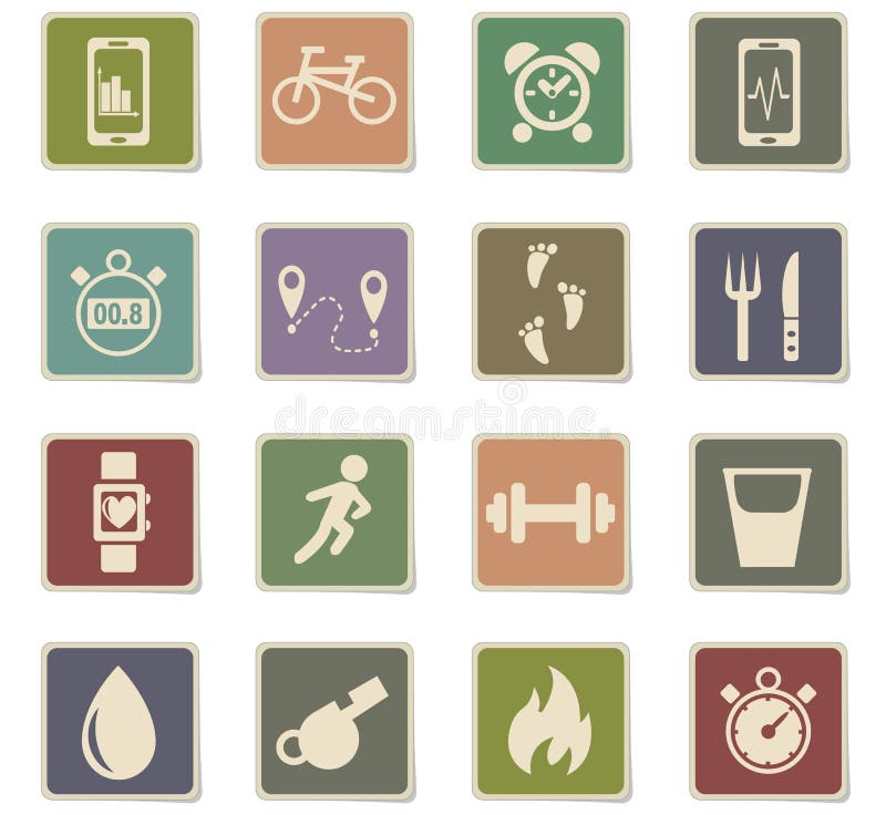 Monitoring apps icon set stock vector. Illustration of silhouette ...
