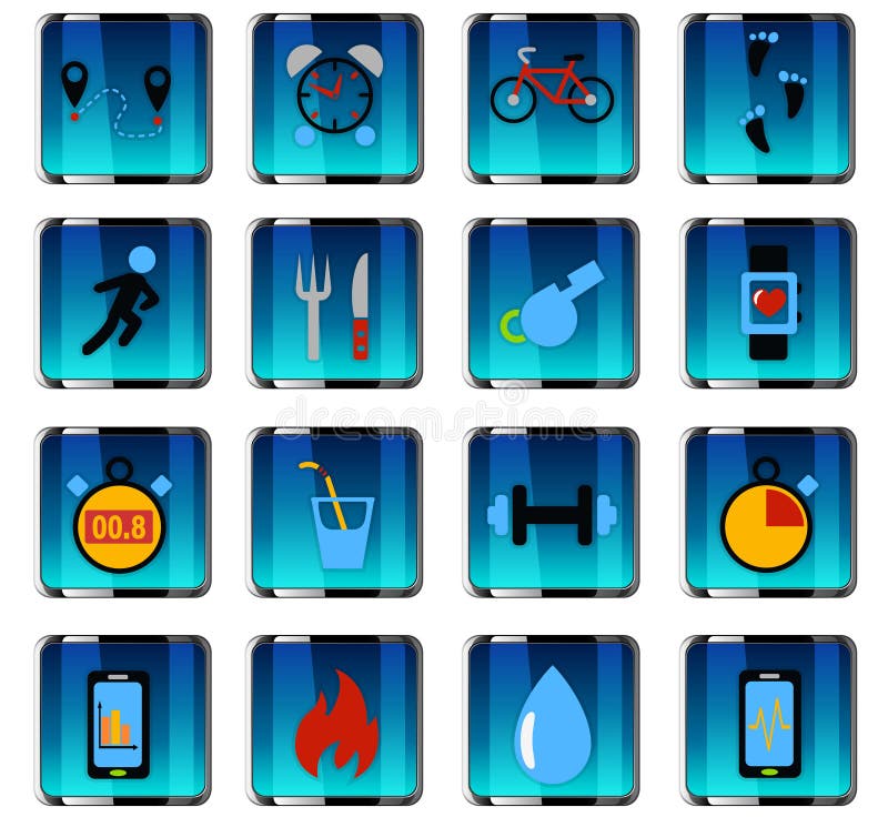 Monitoring apps icon set stock illustration. Illustration of knife ...