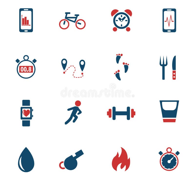 Monitoring apps icon set stock illustration. Illustration of clock ...
