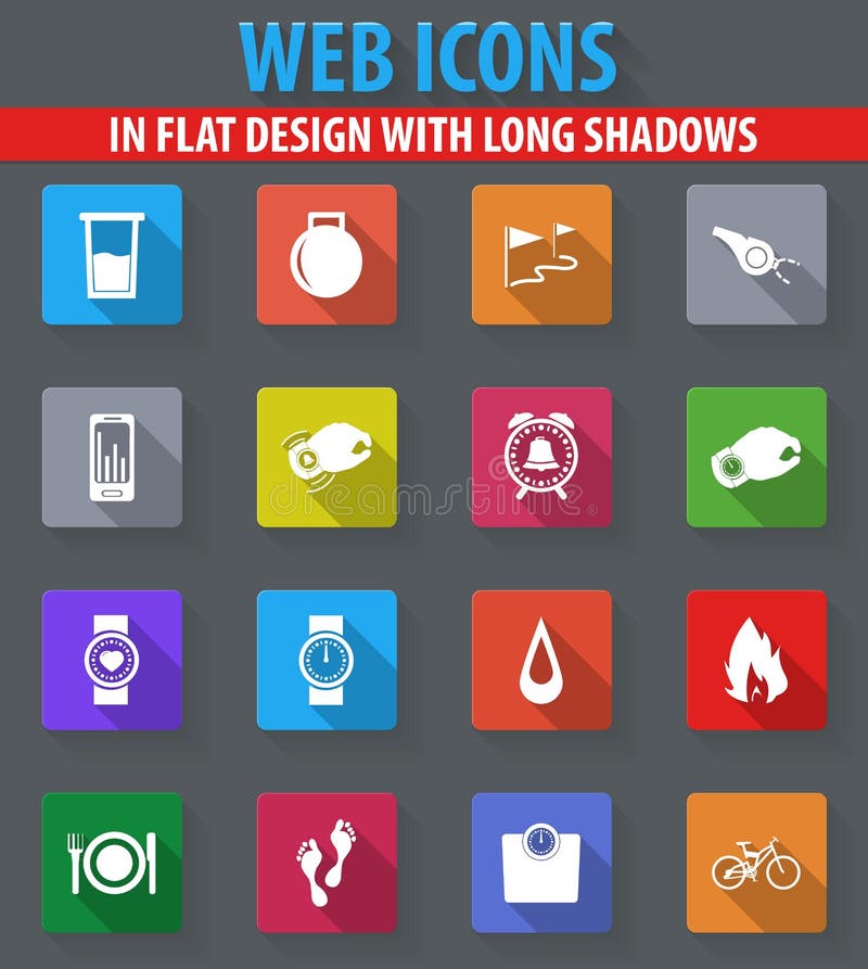 Monitoring apps icons set stock vector. Illustration of sport - 89080023