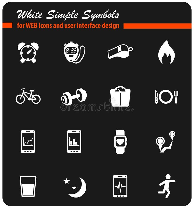 Monitoring apps icon set stock vector. Illustration of fork - 130912993