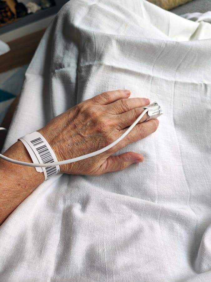 Monitoring Blood Oxygen Level in a Hospital Stock Image - Image of ...