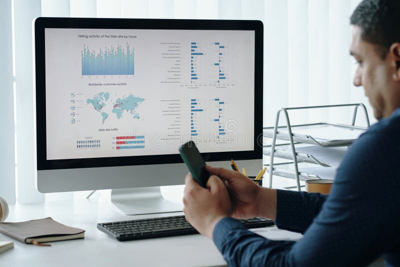 Monitoring Business Performance Using Digital Tools Stock Image - Image ...