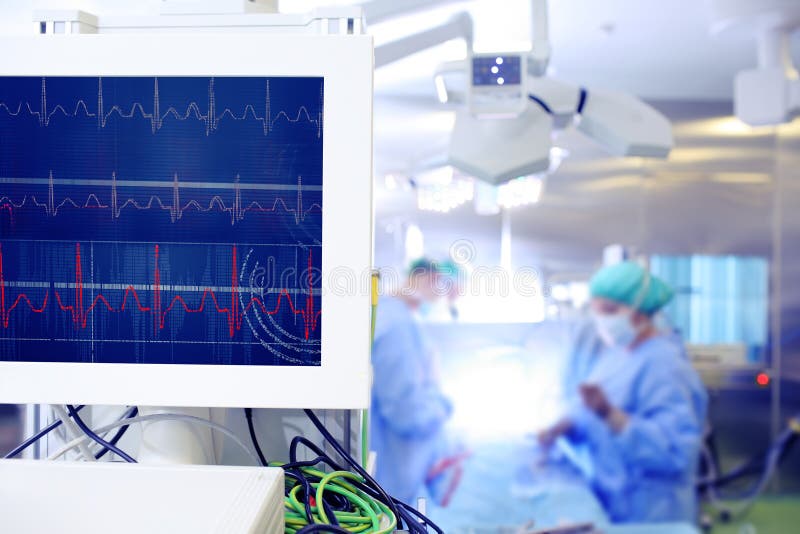 Monitoring of Cardiac Function during Surgery Stock Image - Image of ...