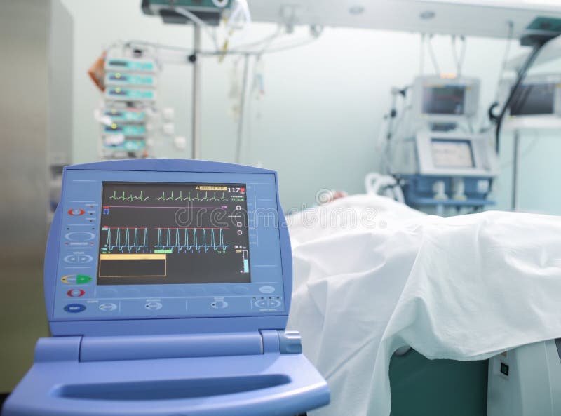 ICU cardiac monitor stock image. Image of doctor, consultation - 5067601