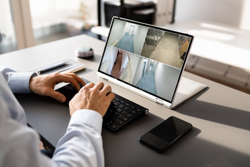 Monitoring CCTV Camera Surveillance Security System Stock Image - Image ...