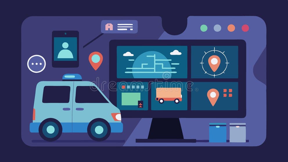 Monitoring Dashboard a Dashboard View Inside the Van with Multiple ...