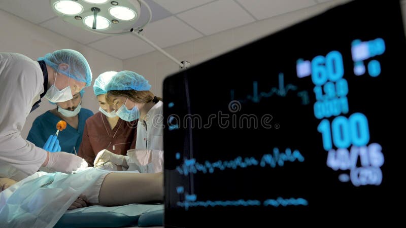 Monitoring of ECG and Saturation O2 in the Patient in the Operating ...