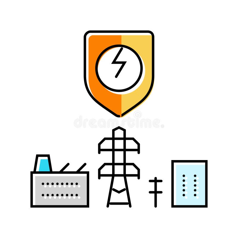 Monitoring Electric Grid Color Icon Vector Illustration Stock Vector ...