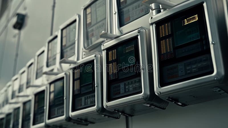 Monitoring Equipment and Futuristic Cone Structure Stock Video - Video ...